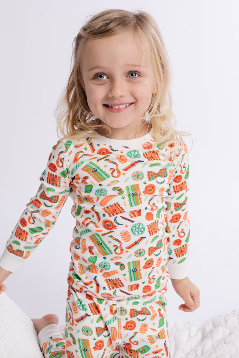 Holiday Pasta Organic Pima Cotton Pajamas | Dodo Banana